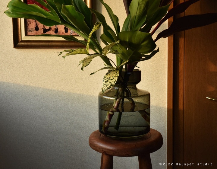 フラワーベース 北欧 おしゃれ｜バブル Bubble Mサイズ 約18cm丸×22cm｜クリアブラック｜花瓶 丸型 大型 枝物 ガラス ナチュラル 爽やか | グリーンインテリア,フラワー ...