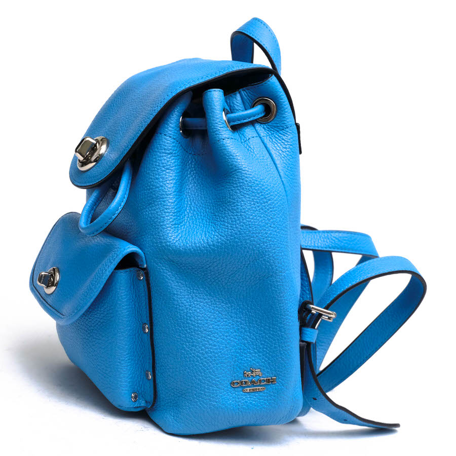COACH 37581 Mini Turnlock Rucksack In Polished Pebble Leather ミニ ターンロック ...