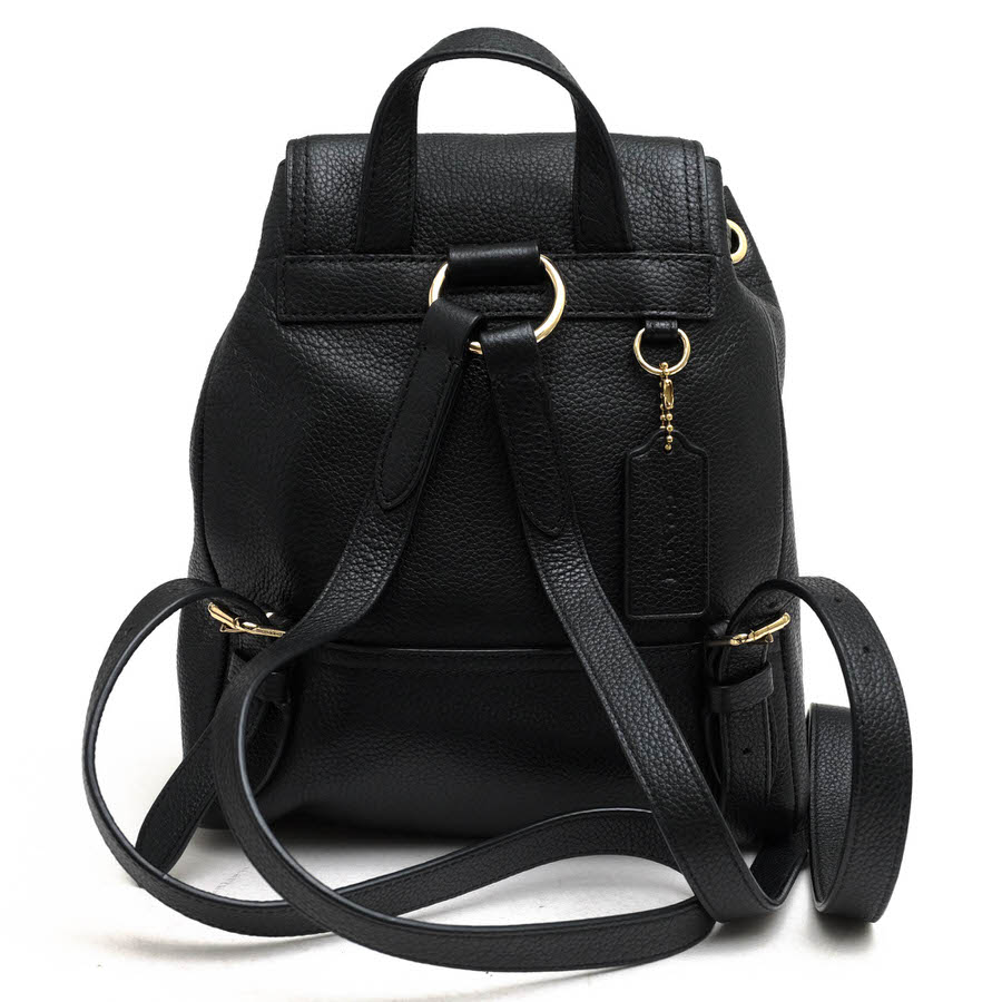 COACH 37581 Mini Turnlock Rucksack In Polished Pebble Leather ミニ ターンロック ...