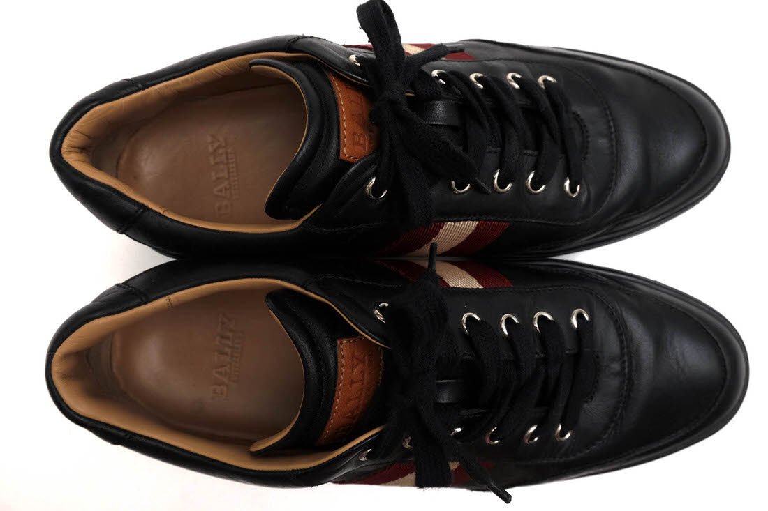BALLY ORIANO / バリー バリーストライプ 牛革 カーフ ブラック 黒 ローカットスニーカー メンズ | BRANDING