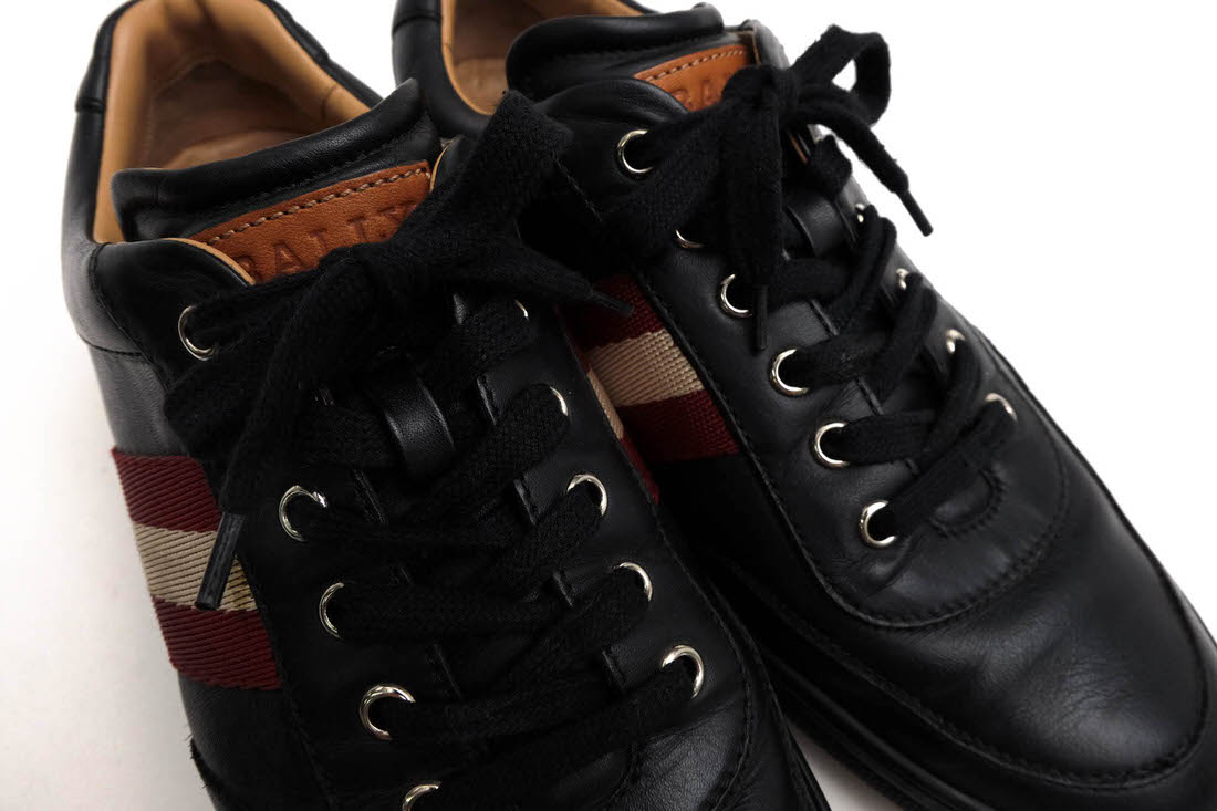 BALLY ORIANO / バリー バリーストライプ 牛革 カーフ ブラック 黒 ローカットスニーカー メンズ | BRANDING