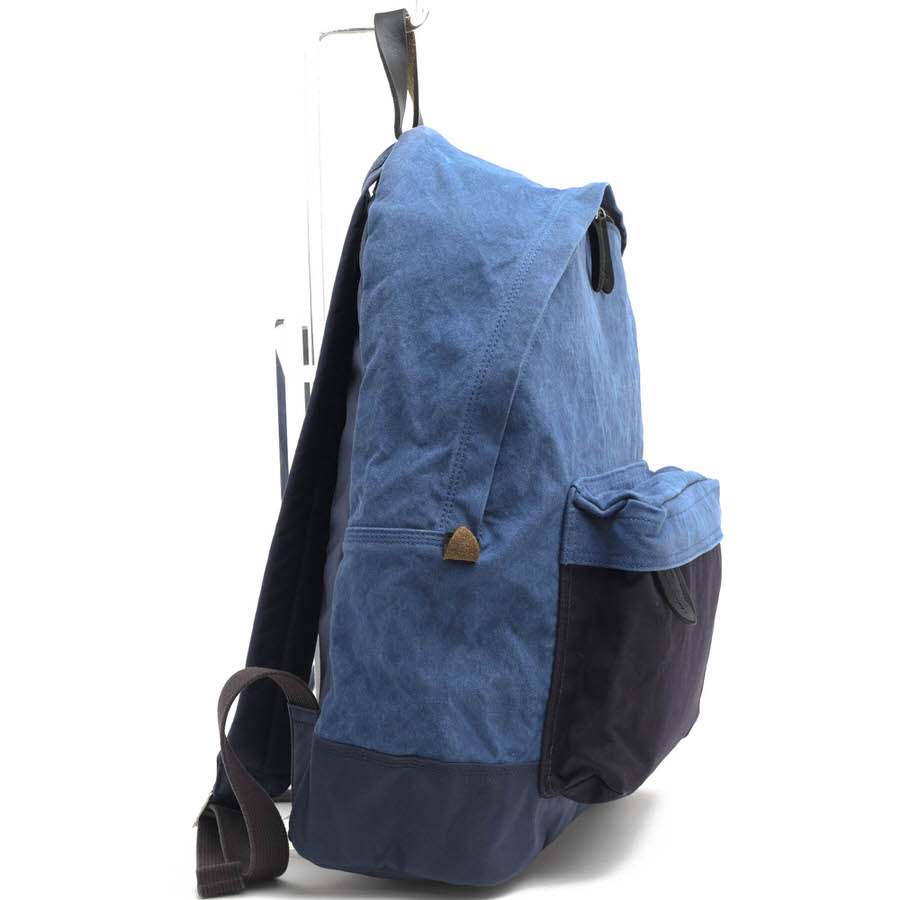 PORTER 193-04065 BRIDGE DAYPACK ブリッジ / ポーター 吉田カバン コットンキャンバス パラフィン加工 バイカラー デイパック ウォッシュ加工 ブルー 青 ...