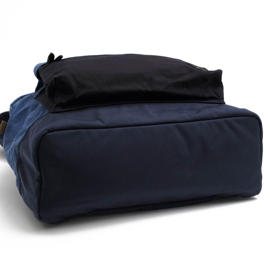 PORTER 193-04065 BRIDGE DAYPACK ブリッジ / ポーター 吉田カバン コットンキャンバス パラフィン加工 バイカラー デイパック ウォッシュ加工 ブルー 青 ...