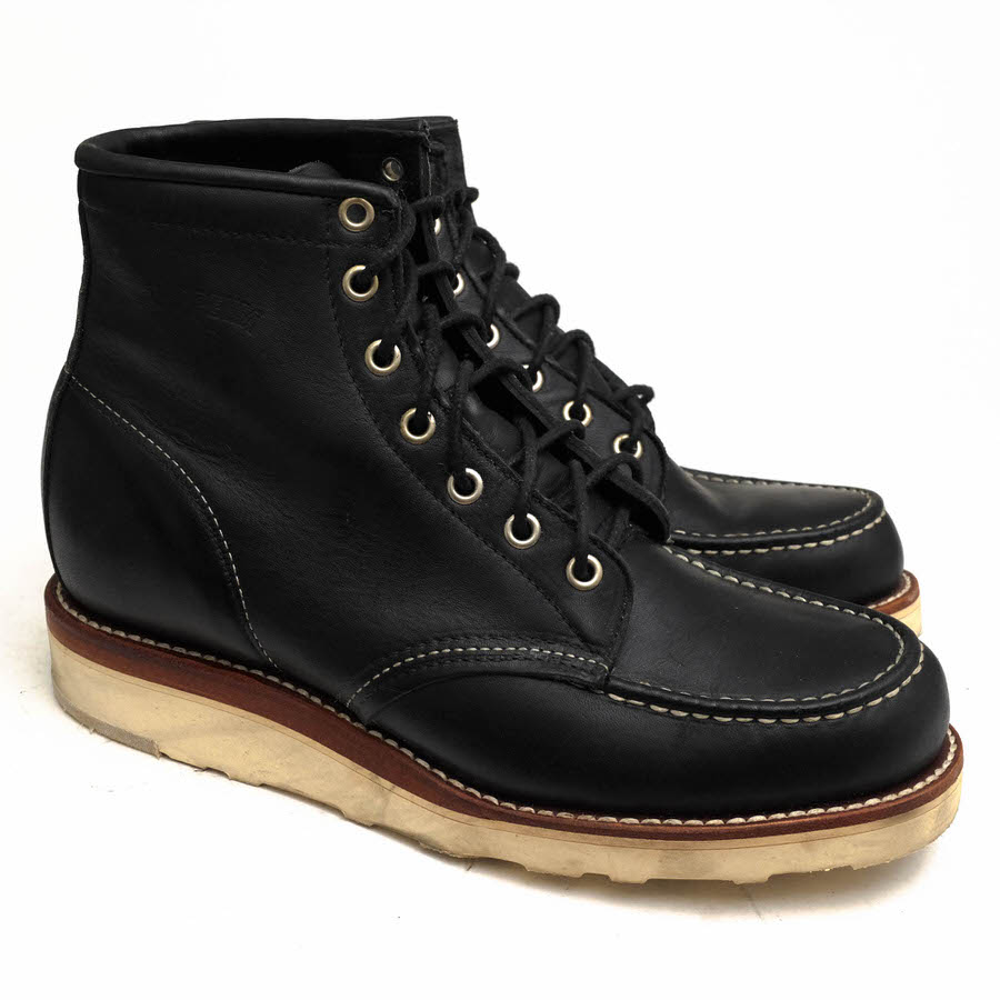 CHIPPEWA 25061 6 inch MOC BOOTS RETRO BLACK / チペワ ヘビーデューティー スプリットレザー 牛革 ...
