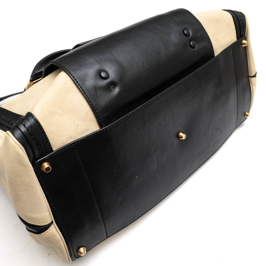Chloe Alice large bag アリス / クロエ カーフ 牛革 バイカラー 2WAY ショルダーバッグ ミニボストン ベージュ ...
