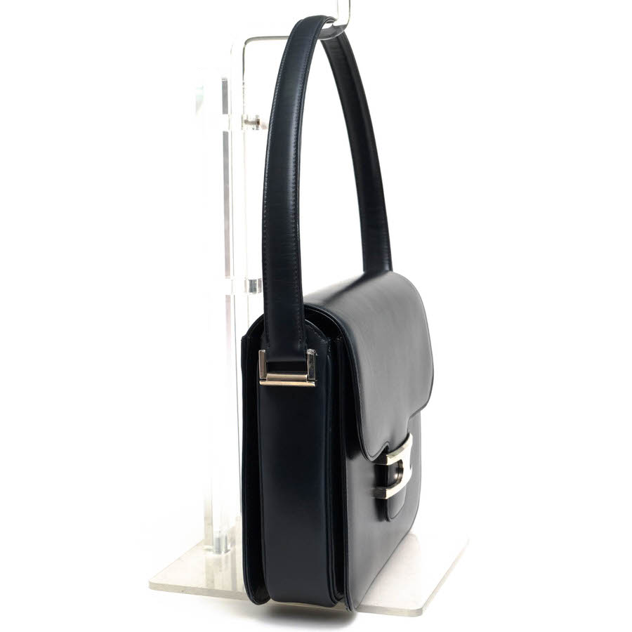 HAMANO / 濱野 ハマノ フラップ式 ボックスカーフ 牛革 フォーマルバッグ 冠婚葬祭 ネイビー 紺 ハンドバッグ レディース | BRANDING