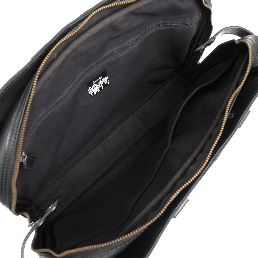 LIN-KU 格 カク / 輪拘リンク PUコーティングキャンバス 牛革 ブラック 黒 ビジネスバッグ メンズ | BRANDING