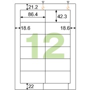 FSC(R)認証 A4タックシール 12面 四辺余白 |ヒサゴオンラインショップ（HISAGO）
