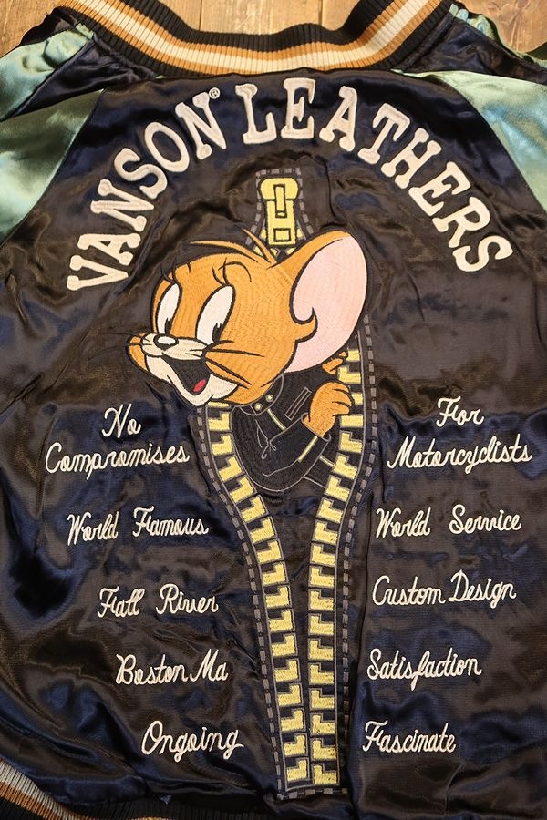 VANSON×Tom and Jerry トムとジェリーコラボ TJV-2340 リバーシブルスカジャン 刺繍 スカジャン | VANSON,VANSON コラボ,VANSON×Tom and ...