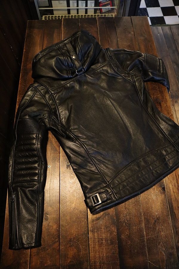 KADOYA(カドヤ) K'S LEATHER MR-LOADED エムアールローデッド レディースレザーパーカー ブラック | KADOYA,レディース | バイクウエア＆アメカジHistory