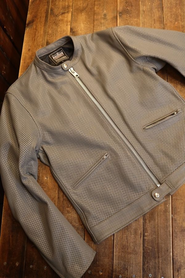カドヤ(KADOYA) K'S LEATHER（ケーズレザー） PL-RAFF PL-ラフ パンチングシングルライダース グレー | KADOYA,革ジャン,シングルライダース | バイク ...
