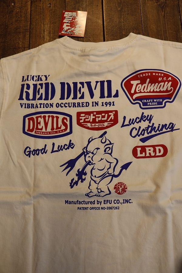 エフ商会 TEDMAN テッドマン TDSS-566 RED DEVIL ロゴデザイン コットンTシャツ オフホワイト | エフ商会,TEDMAN（テッドマン）,Tシャツ | バイクウエア ...