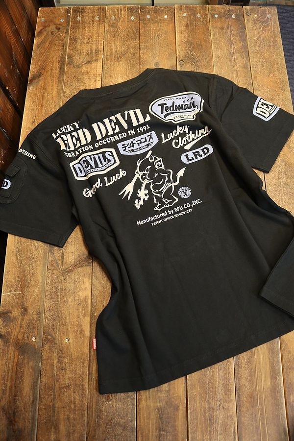 エフ商会 TEDMAN テッドマン TDSS-566 RED DEVIL ロゴデザイン コットンTシャツ ブラック | エフ商会,TEDMAN（テッドマン）,Tシャツ | バイクウエア ...
