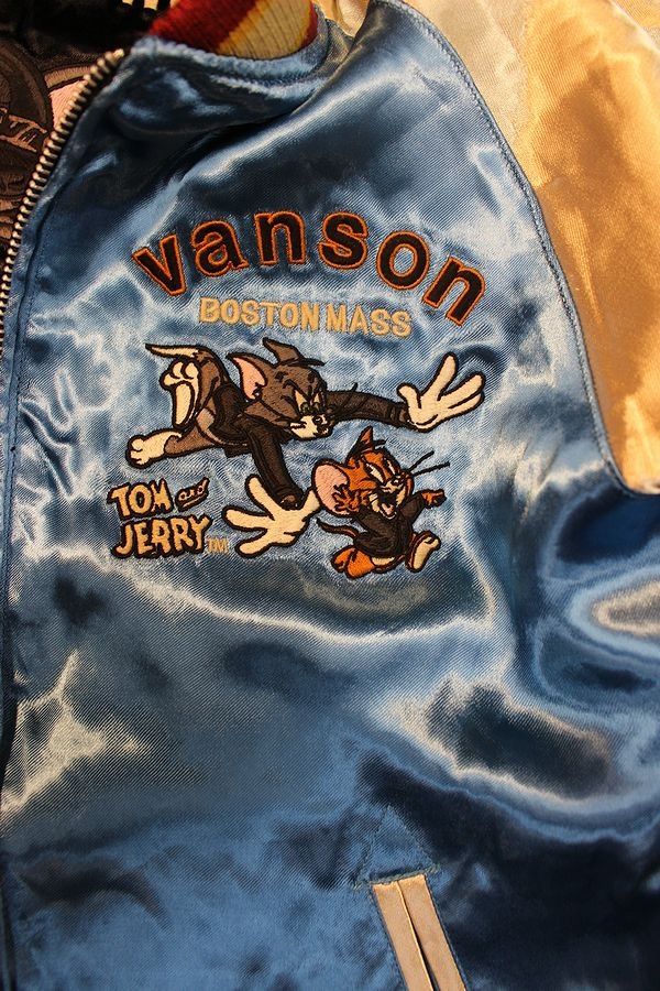 VANSON×Tom and Jerry トムとジェリーコラボ TJV-2135 リバーシブル 刺繍 スカジャン | VANSON,VANSON コラボ,VANSON×Tom and ...