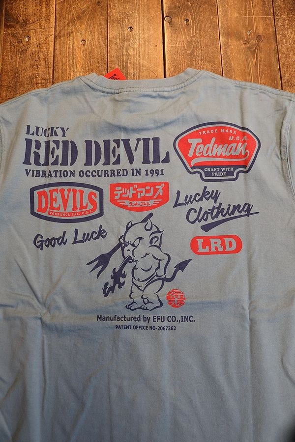 エフ商会 TEDMAN テッドマン TDSS-566 RED DEVIL ロゴデザイン コットンTシャツ ブルーグリーン | エフ商会,TEDMAN（テッドマン）,Tシャツ | バイクウエア ...