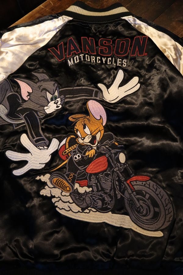 VANSON×Tom and Jerry トムとジェリーコラボ TJV-2307リバーシブルスカジャン 刺繍 スカジャン | VANSON,VANSON コラボ,VANSON×Tom and ...