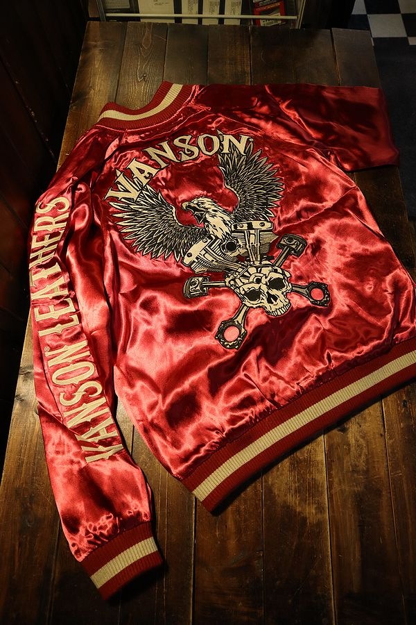 VANSON バンソン NVJK-2301 リバーシブルスカジャン イーグル Vツイン 刺繍 | VANSON,ジャケット | バイクウエア＆アメカジHistory