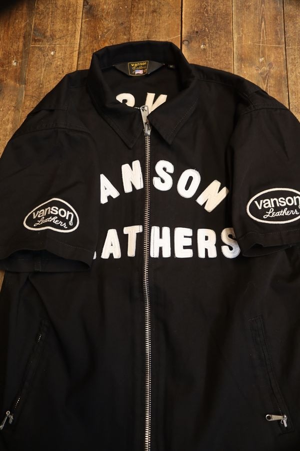 VANSON バンソン NVSS-2405 レザー使い50周年ZIPシャツ ブラックツイル | VANSON,ワークシャツ・アロハ | バイクウエア＆アメカジHistory