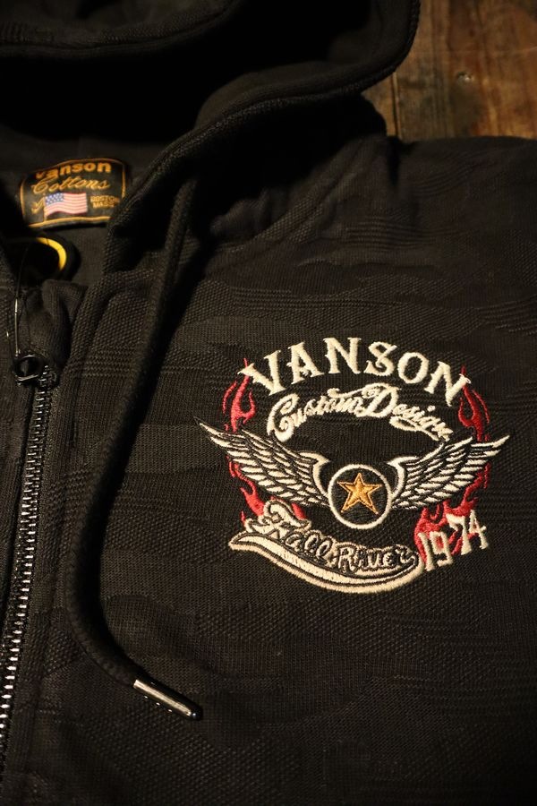 VANSON バンソン NVSZ-2302 裏毛フロントZipパーカー ブラックカモ | VANSON,パーカー・スウェット・ジャージ | バイクウエア＆アメカジHistory