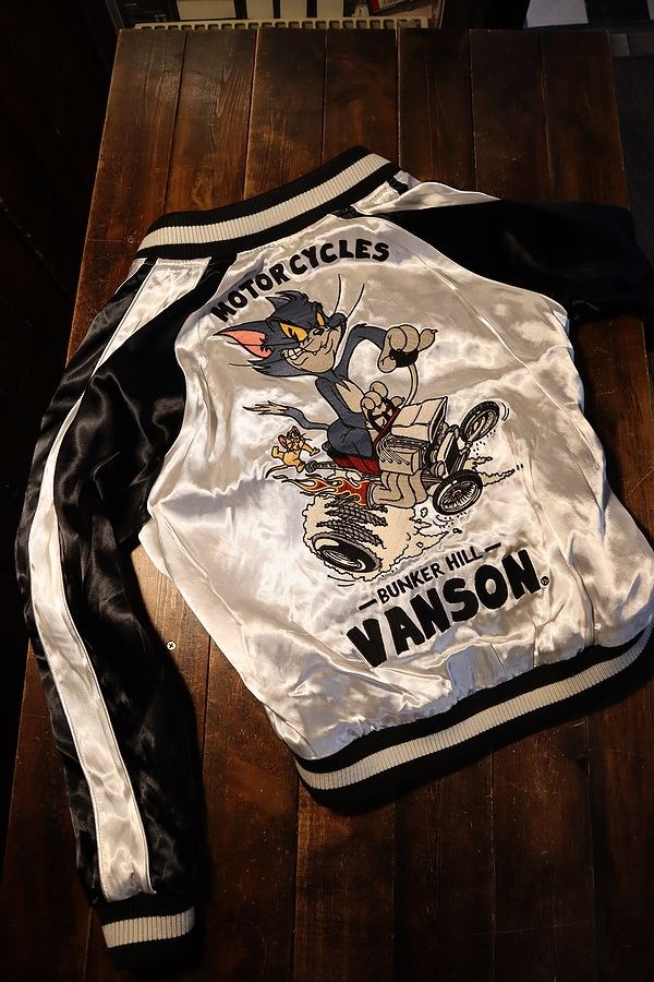 VANSON×Tom and Jerry トムとジェリーコラボ TJV-2241 刺繍 リバーシブルスカジャン Vツイン | VANSON ...