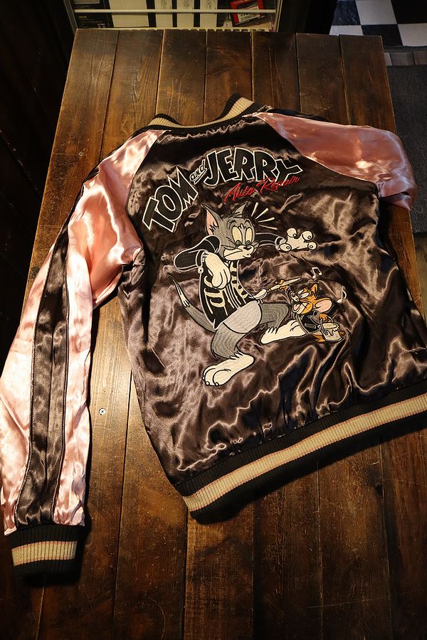 VANSON×Tom and Jerry トムとジェリーコラボ TJV-2242 刺繍 リバーシブルスカジャン | VANSON,VANSON コラボ,VANSON×Tom and Jerry ...