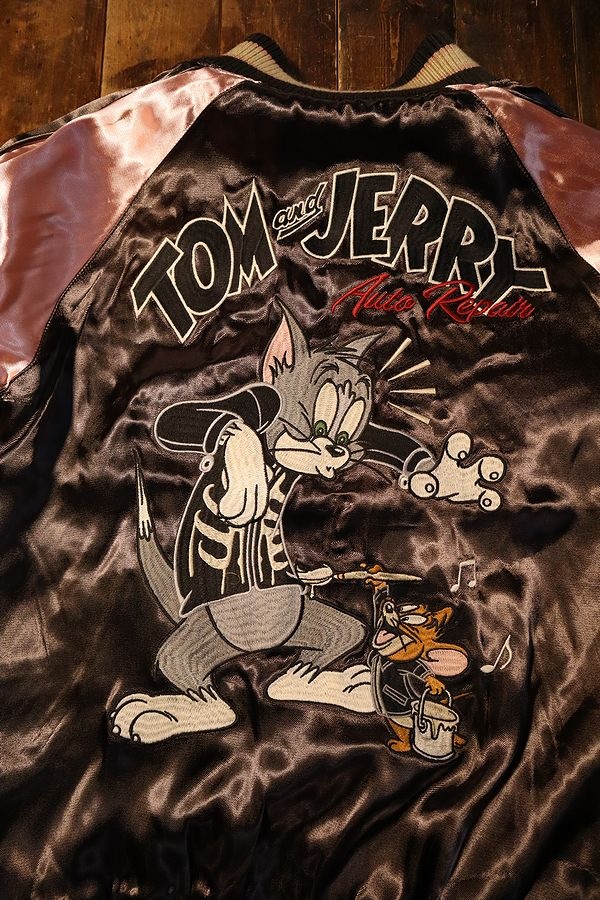 VANSON×Tom and Jerry トムとジェリーコラボ TJV-2242 刺繍 リバーシブルスカジャン | VANSON,VANSON コラボ,VANSON×Tom and Jerry ...