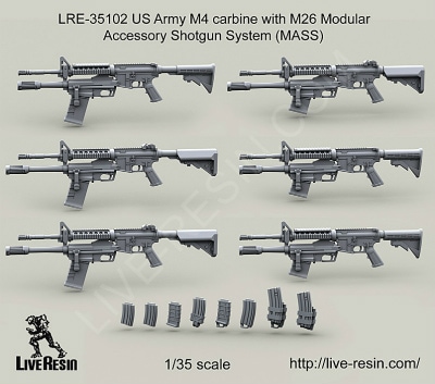 LRE-35102 US Army M4 carbine with M26 Modular Accessory Shotgun System ...
