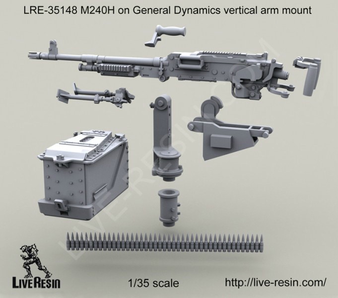 LRE-35148 M240H on General Dynamics vertical arm mount | ライブレジン Live ...