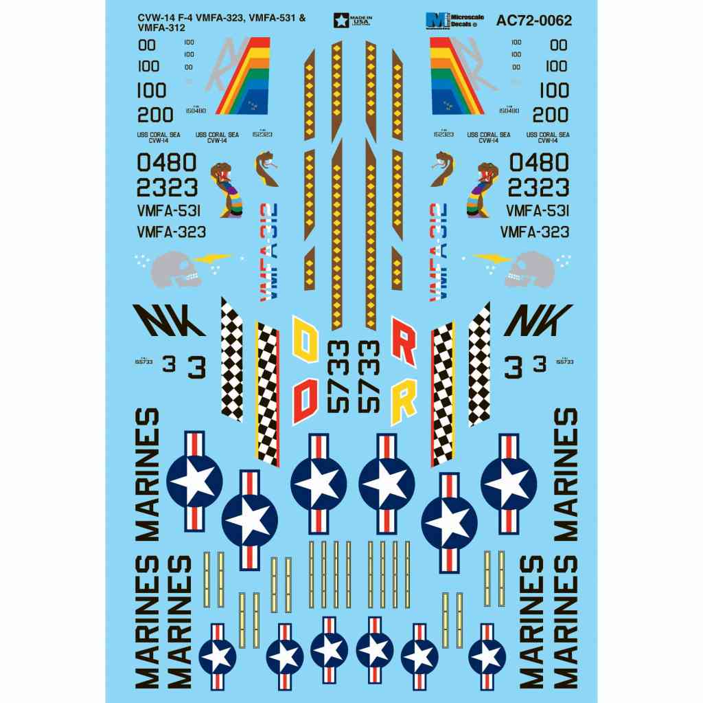 AC72-0062 F-4J/F-4N ファントムII 第14空母航空団 VMFA-323, VMFA-531 & VMFA-312 ...
