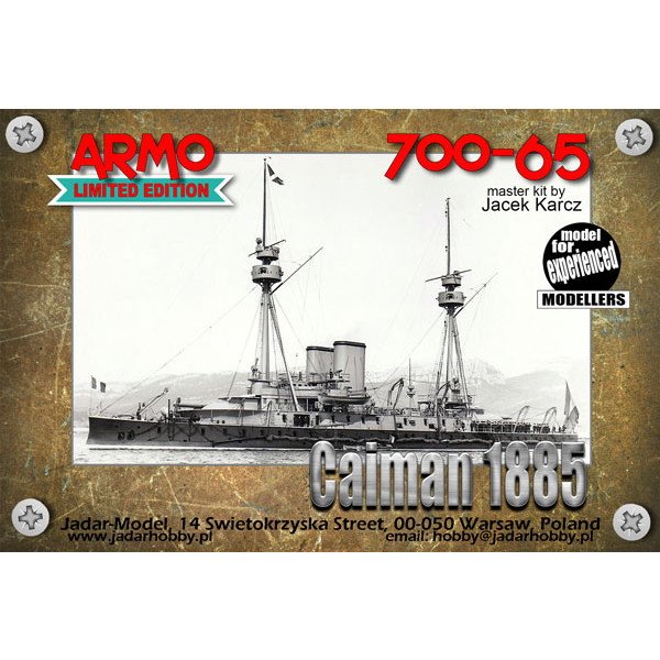 700-65 仏海軍 テリブル級海防戦艦 カイマン Caiman 1885 | アルモ Armo | 艦船,第一次大戦以前の艦船モデル,第一次 ...