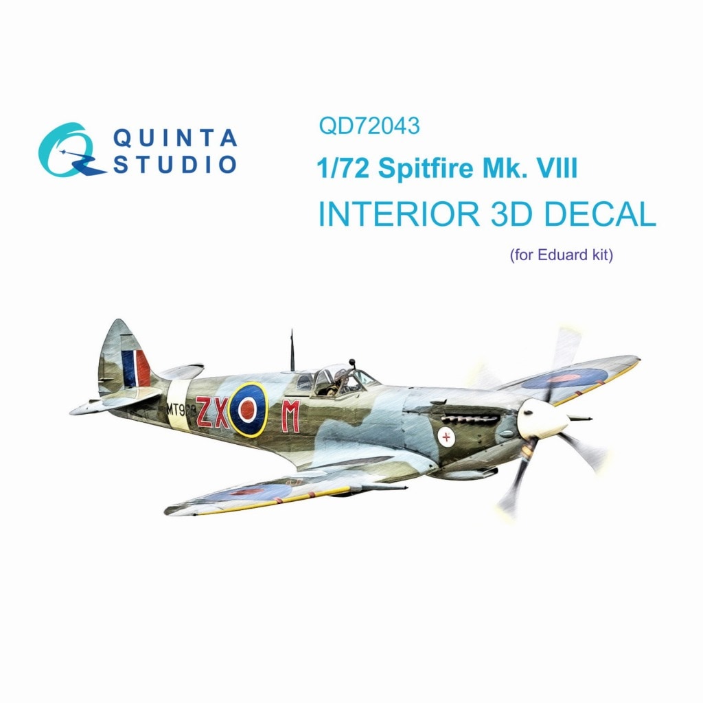 QD72043 1/72 スーパーマリン スピットファイア Mk.VIII 内装カラー3Dデカール(エデュアルド用) | クインタスタジオ QUINTA STUDIO | 飛行機,飛行機用デ ...
