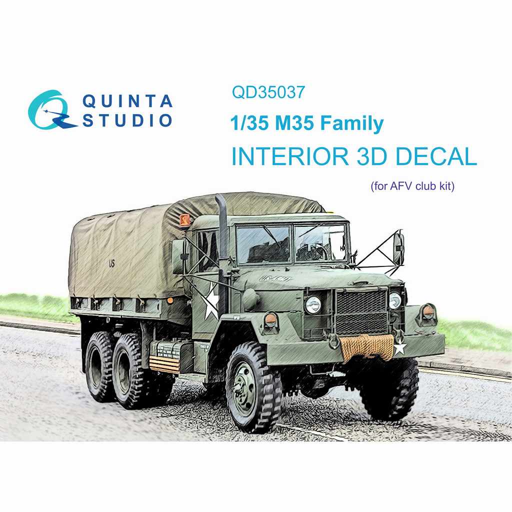 QD35037 1/35 M35 2.5tトラック カラー内装3Dデカール (AFVクラブ用) | クインタスタジオ QUINTA ...