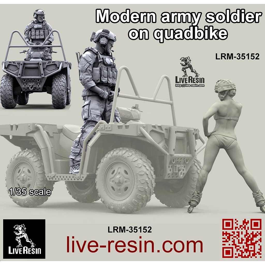 LRM-35152 Modern army soldier on quadbike | ライブレジン Live Resin | フィギュア ...