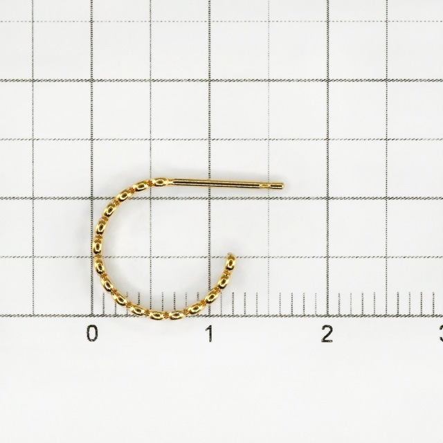 02C0166GFE 14KGF製フープピアス フラットラウンド 直径12.0mm幅1.8mmポスト線径0.74mm 1ペア - 卸シルバーチェーン・アクセサリーパーツ（業者様専用）｜北欧産業