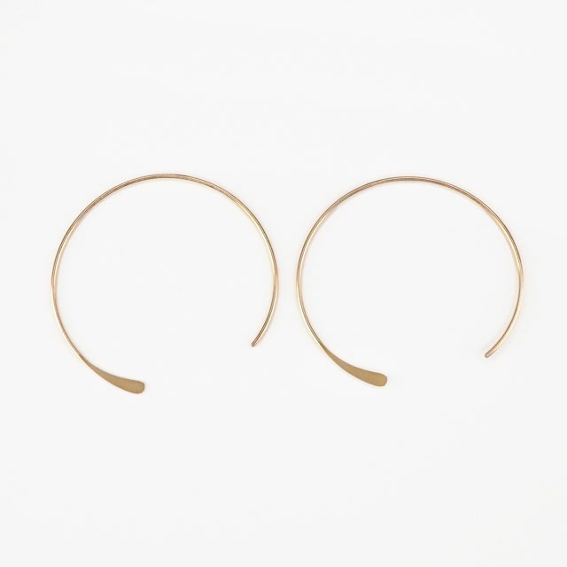 02C0153GFE 14KGF製ピアスフック フープ 直径約26mmピアス線径0.64mm 1ペア - 卸シルバーチェーン・アクセサリーパーツ（業者様専用）｜北欧産業