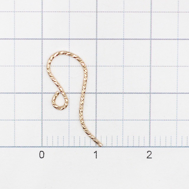 02C0105GFE 14KGF製ピアスフック スパークル 17.5×8.0mm線径0.71mm 1ペア - シルバーチェーン・アクセサリーパーツ卸（業者様専用）｜北欧産業