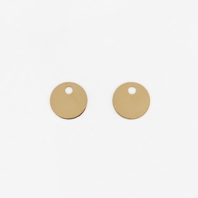 02C0130GFP 14KGF製チャーム プレート ラウンド 6.0×6.0×0.3mm穴径1.2mm 1ヶ - 卸シルバーチェーン・アクセサリーパーツ（業者様専用）｜北欧産業