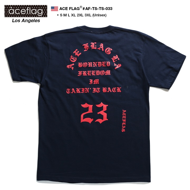 ACEFLAG Tシャツ 半袖 メンズ レディース 春夏用 紺 大きいサイズ ビッグシルエット おしゃれ エースフラッグ ツアーロゴ Pablo 英字ロゴ b系 ヒップホップ ストリート系 ...