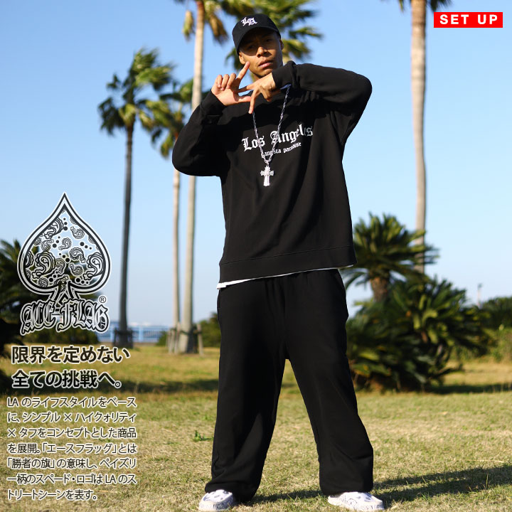 ACE FLAG 上下セット 長袖 ブランド メンズ 黒 大きいサイズ エース