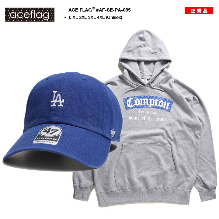 47 ブランド LA ドジャース キャップ コーデセット 着こなしセット ローキャップ 浅め 長袖 フォーティーセブン ACEFLAG エースフラッグ パーカー メンズ 春秋冬用 青 グレイ ...