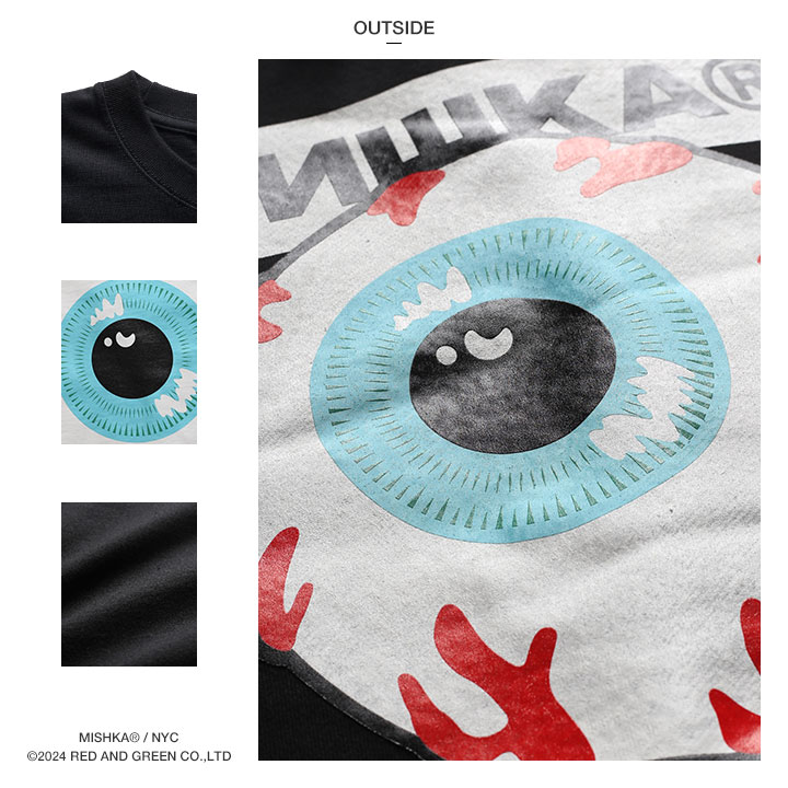 MISHKA Tシャツ 半袖 メンズ レディース 春夏秋冬用 黒 白 L-XL 大きいサイズ ビッグシルエット ミシカ ブランドロゴ ハイ ...