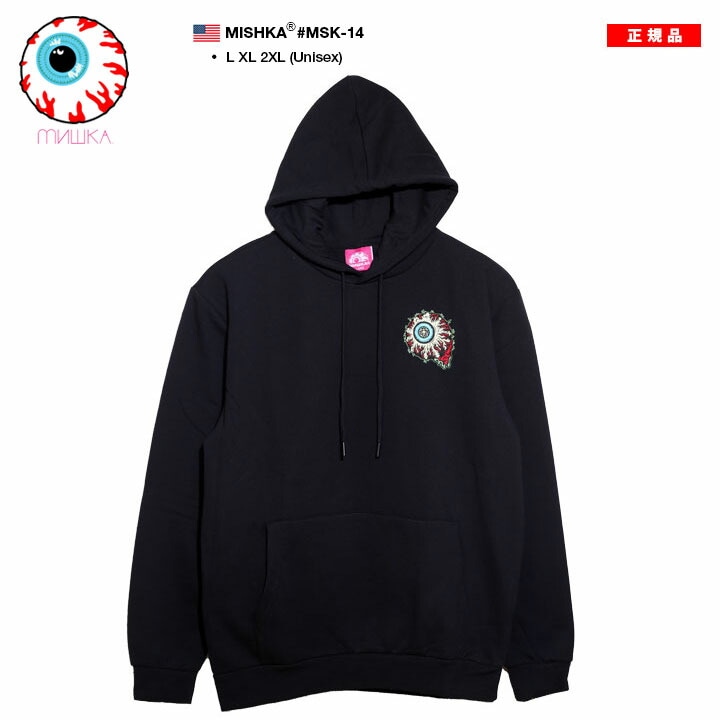 MISHKA パーカー ブランド スケボー フーディ 長袖 スウェット 裏起毛 メンズ 春秋冬用 黒 大きいサイズ ミシカ トップス ビッグシルエット CYCO SIMON サイコサイモン ...