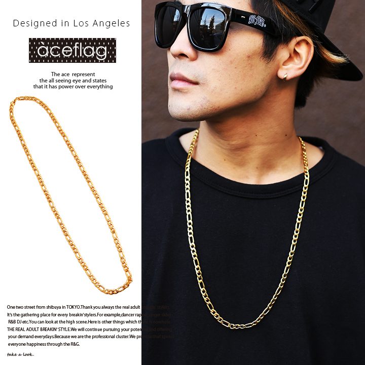 ACEFLAG ネックレス メンズ レディース 春夏秋冬用 ゴールド 75cm エースフラッグ チェーン 喜平チェーン ブリンブリン おしゃれ ラッパー b系 ヒップホップ ストリート系 ...