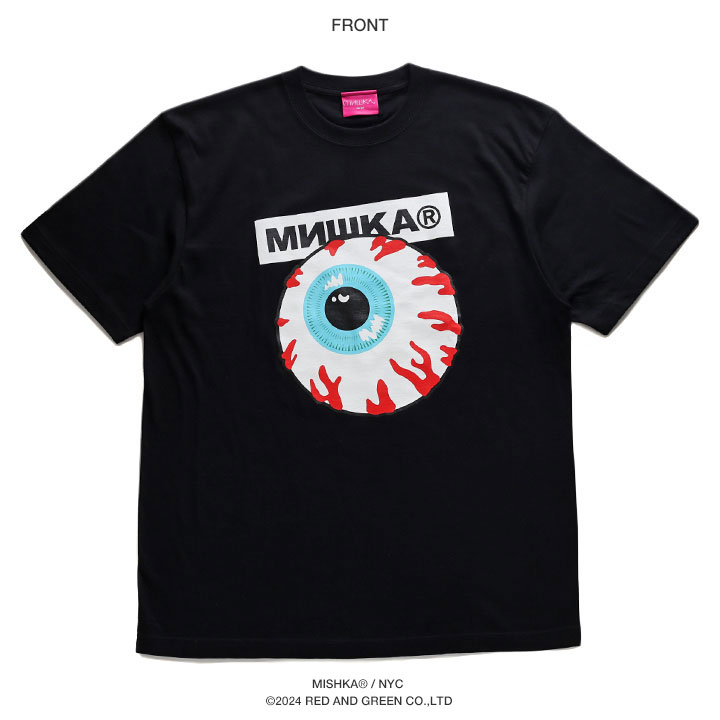 MISHKA Tシャツ 半袖 メンズ レディース 春夏秋冬用 黒 白 L-XL 大きいサイズ ビッグシルエット ミシカ ブランドロゴ ハイ ...