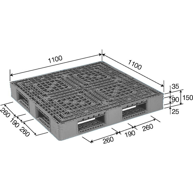 三甲 サンコー プラスチックパレット4方差し片面使用型 D4-1111-3 グレー ｜金象印の公式通販サイト【金象本舗】