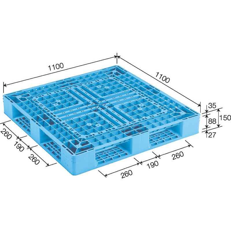 三甲 サンコー プラスチックパレット4方差し片面使用型 D4-1111-6N ライトブルー ｜金象印の公式通販サイト【金象本舗】