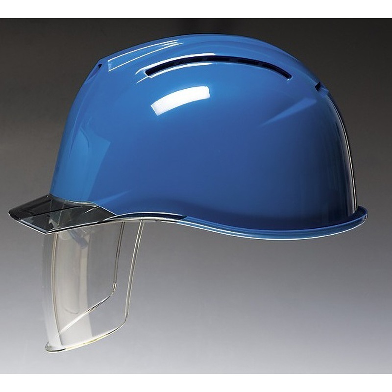DICプラスチック 高機能ヘルメット AA11EVO-CSW シールド付 ワイドベンチレーション スカイブルー/スモーク ライナー付 クリアバイザー 可変式アジャスター 飛来落下物用 墜落時 ...
