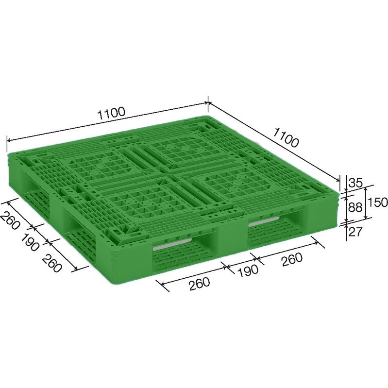 三甲 サンコー プラスチックパレット4方差し片面使用型 D4-1111-2N グリーン ｜金象印の公式通販サイト【金象本舗】