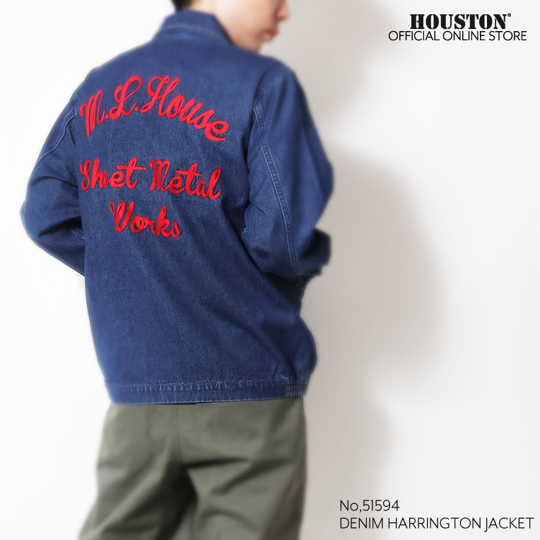 HOUSTON / ヒューストン 51594 U.S. COTTON DENIM HARRINGTON JACKET / USコットンデニム ...