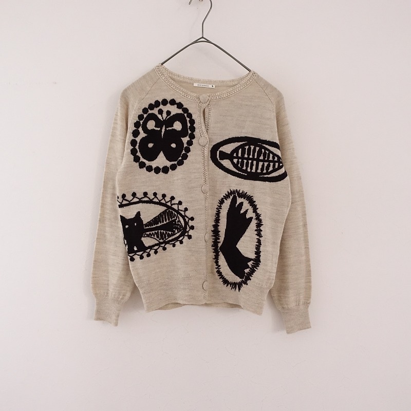 【美品】ミナペルホネン mina perhonen jungle relief ニットカーディガン 36 (25-2404-89)【72D42】 /ナチュラル服古着通販drop